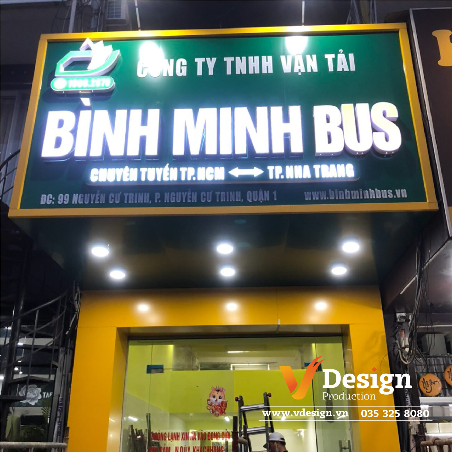 Làm bảng hiệu, Logo " Cty TNHH Vận Tải Bình Minh Bus" - 035 325 8080